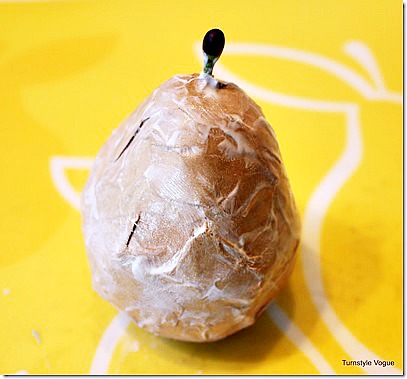 How to paper mache Pears using paper sack and Mod podge - Debbiedoos