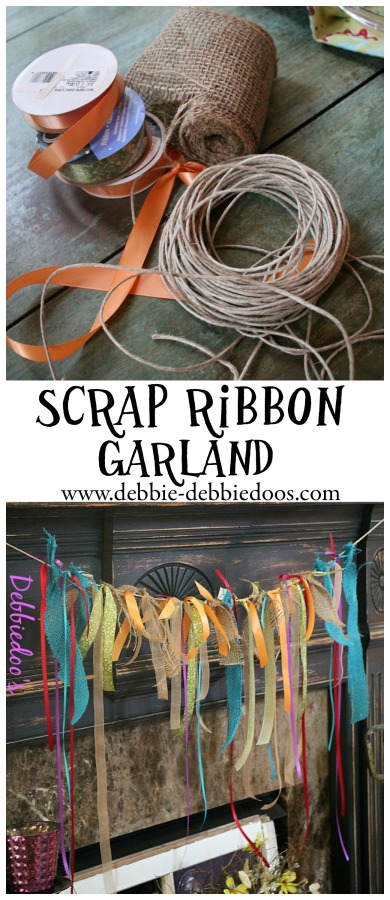 How to make ribbon scrap garland - Debbiedoos