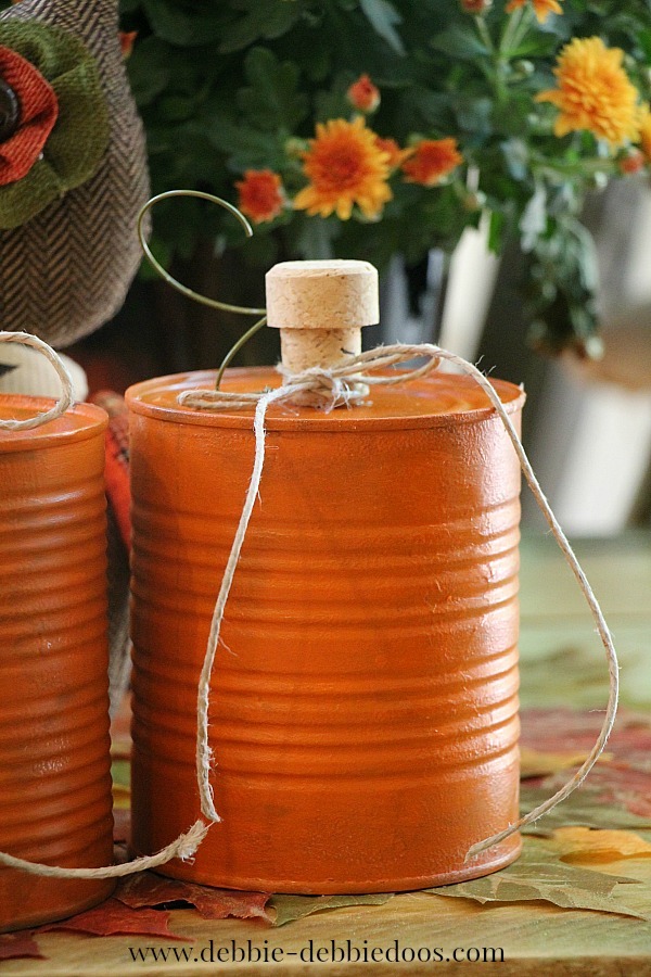 Pumpkin tin can craft - Debbiedoos