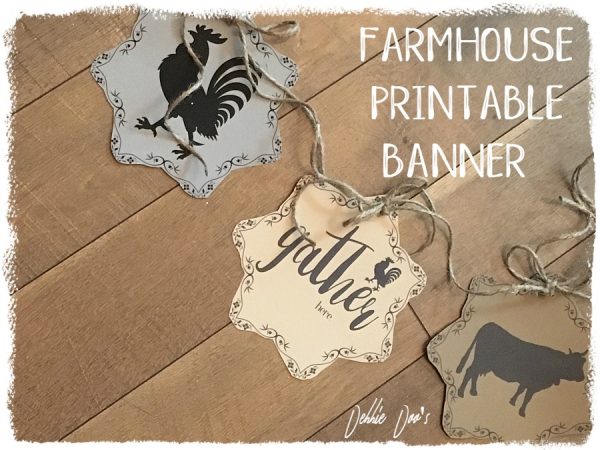 Country French Farmhouse free Printable Banner - Debbiedoos