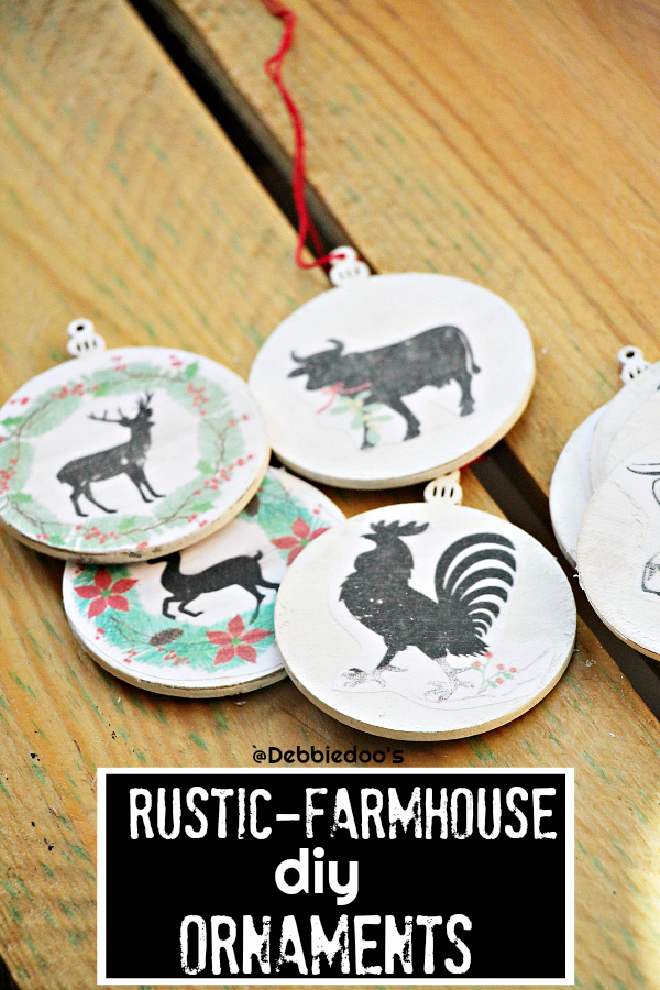 DIY rustic farmhouse Christmas Ornaments - Debbiedoos